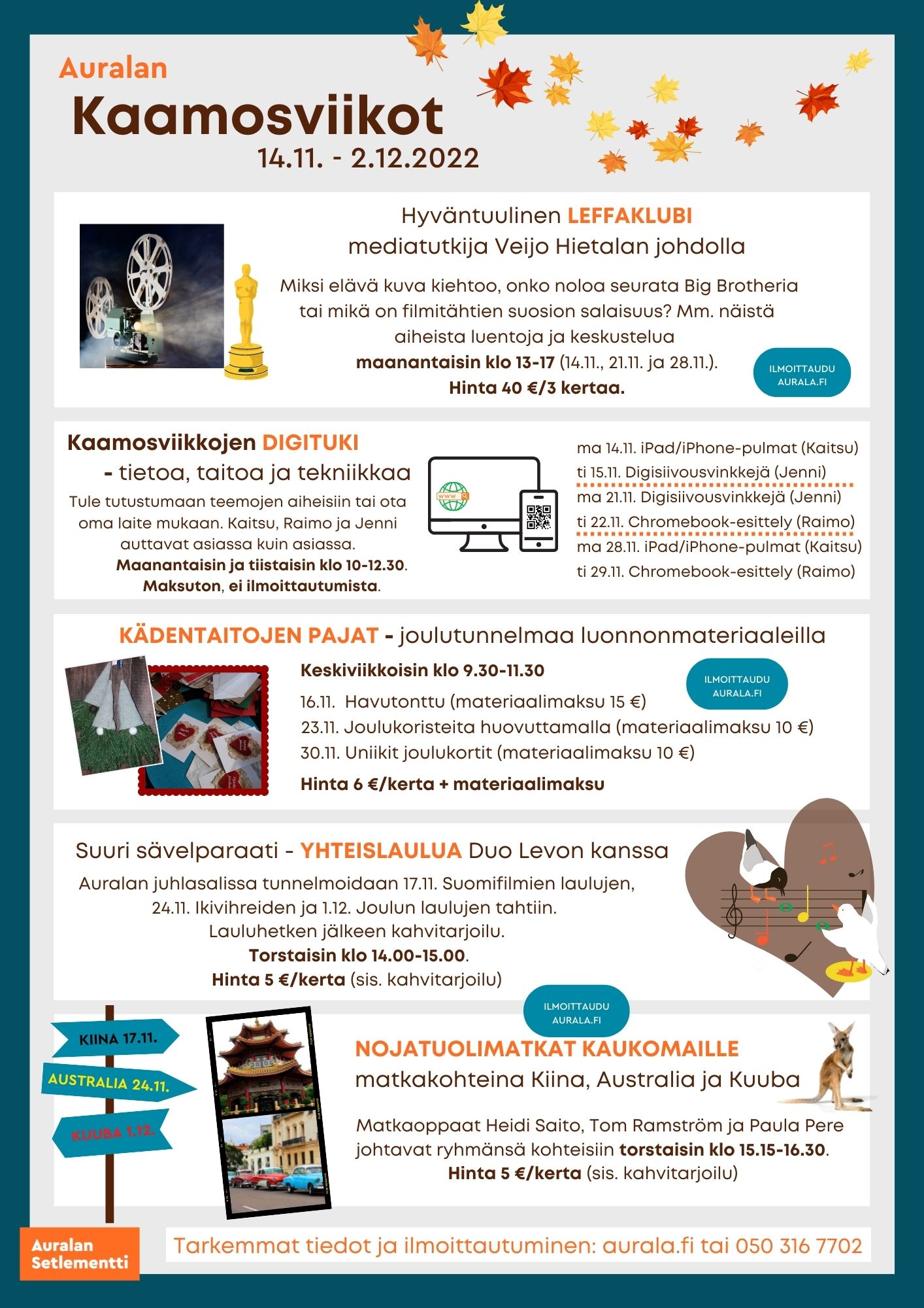 Auralan kaamosviikot 14.11.-2.12. - Auralan Setlementti