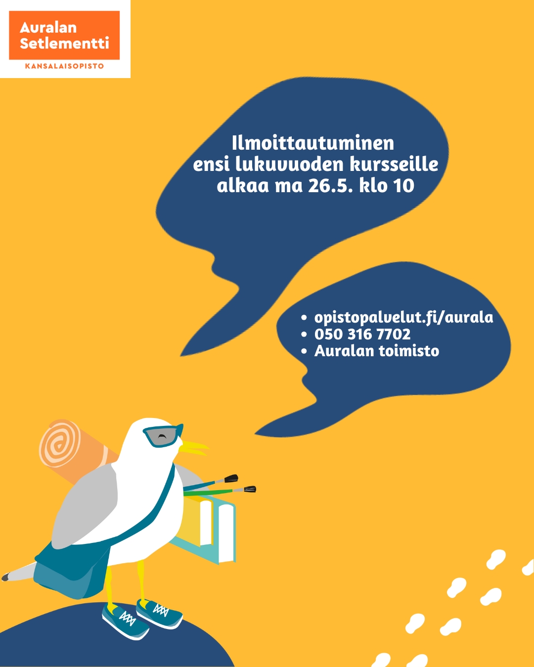 Ilmoittautuminen ensi lukuvuoden kursseille alkaa ma 26.5. klo 10 ...