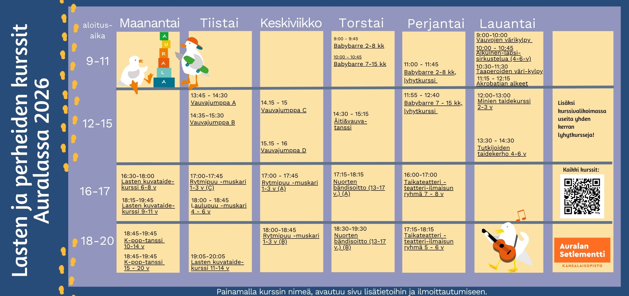 Harrastukset lapsille ja nuorille - Auralan Setlementti